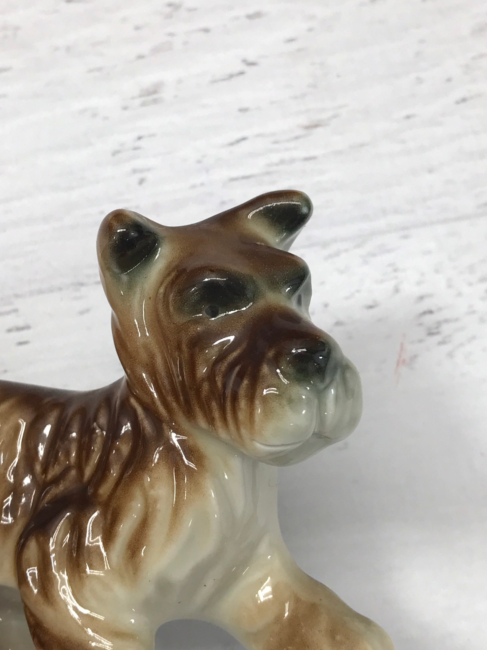 Vintage Dog Statue Porcelain Scotty Dog Brown Beige Made in | Etsy