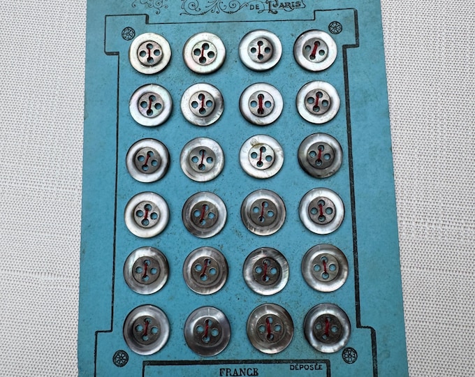 Vintage Buttons From France, Sewing Notions, French Button Card, Haute ...