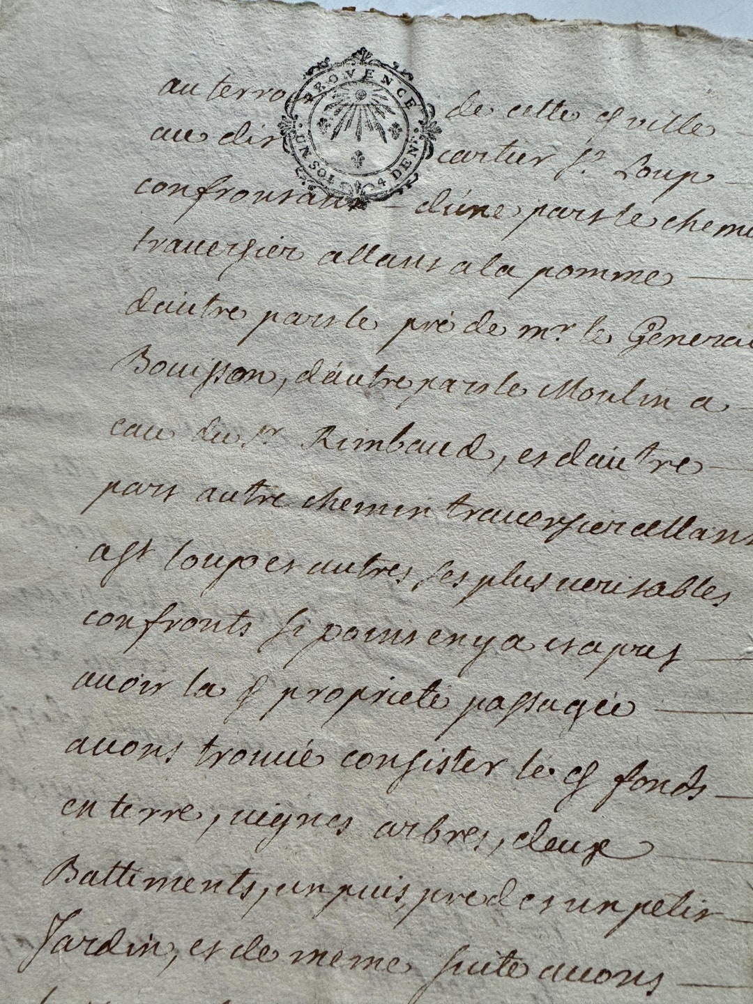 French 1700's Handwritten Legal Document With Seal 18th Century ...
