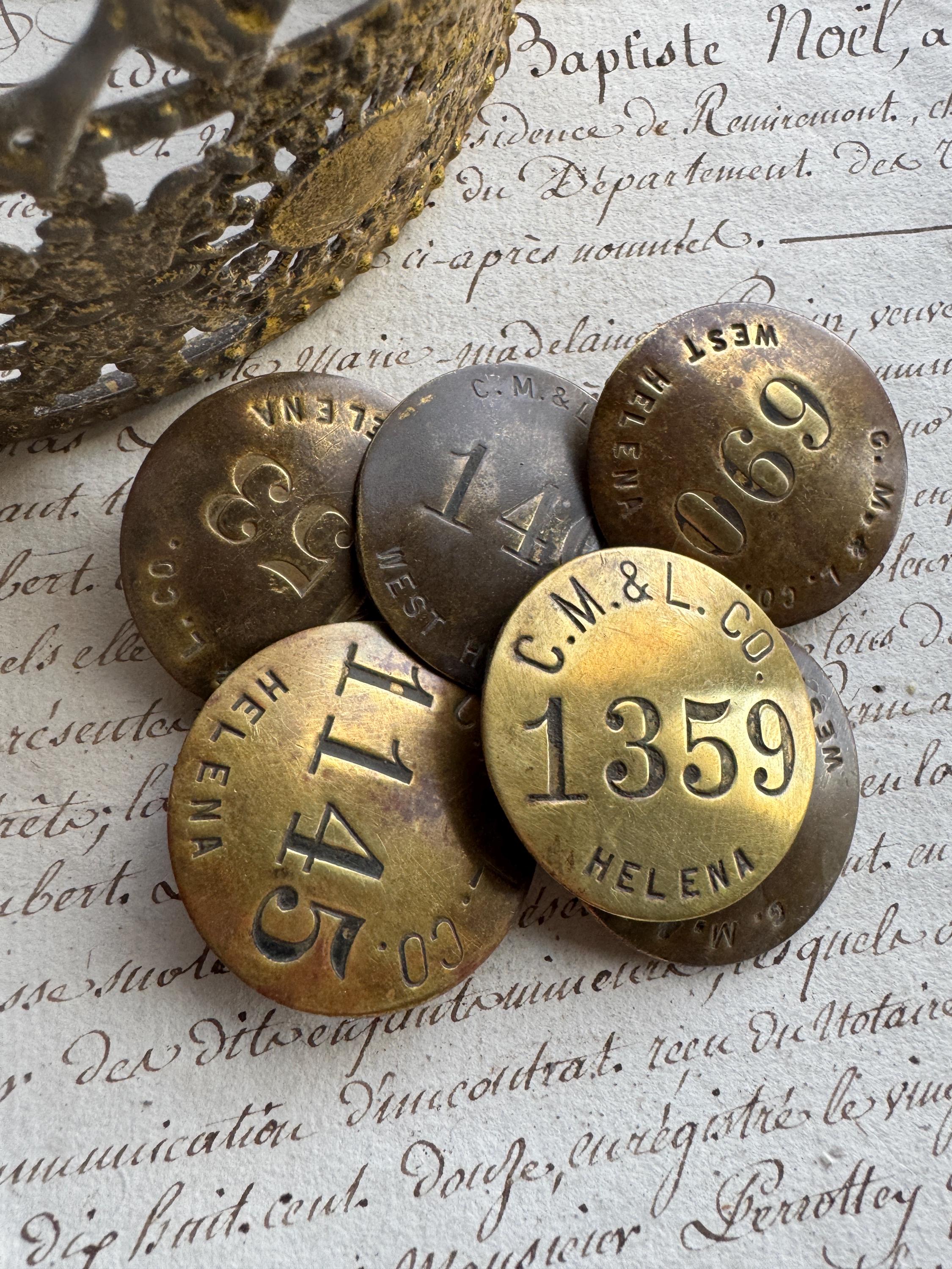 Vintage Brass Number Tag Pin 6 Industrial Factory Pin Chicago Mill ...