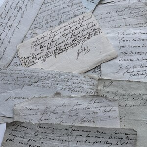 Antique French Handwritten Documents 12 Collection, Historical ...