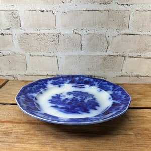 Antique Ironstone 1800's Scinde Pattern Flow Blue Plate 9.5 Oriental ...