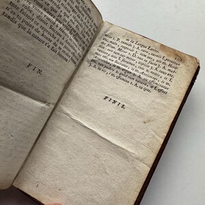 Antique French Book, Early 1800's, Leather Cover Textbook, Latin ...