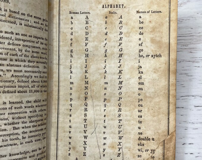 Antique Speller Book 1859 Town's New Speller and Definer Sepia Toned ...