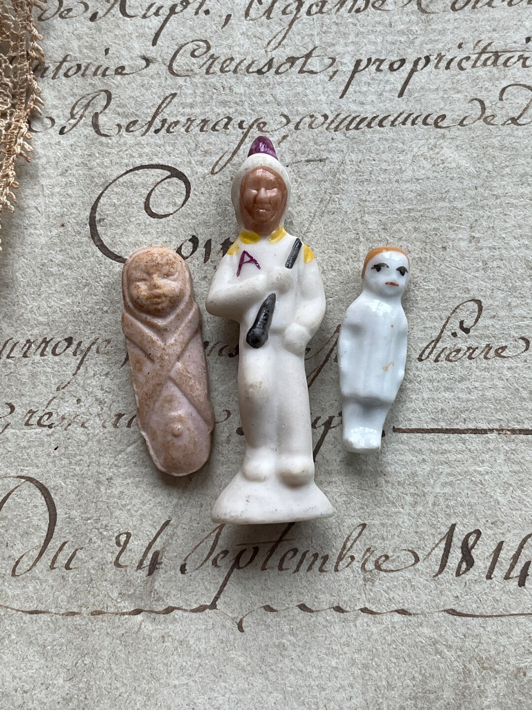 Miniature Figurines- Porcelain French Feve Dolls- Cake Good Luck Charms ...