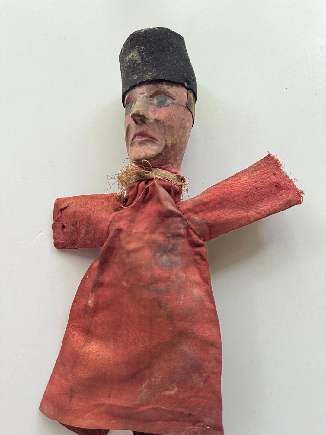 French Hand Puppet With Carved Wooden Head Theater Puppet Marionette ...