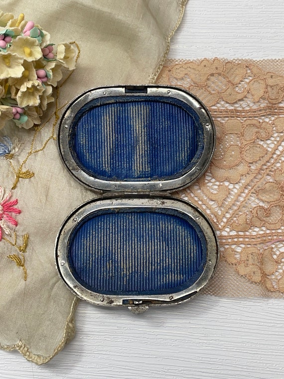 Antique French Case- Celluloid Pill Box- Hinged Snuff… - Gem