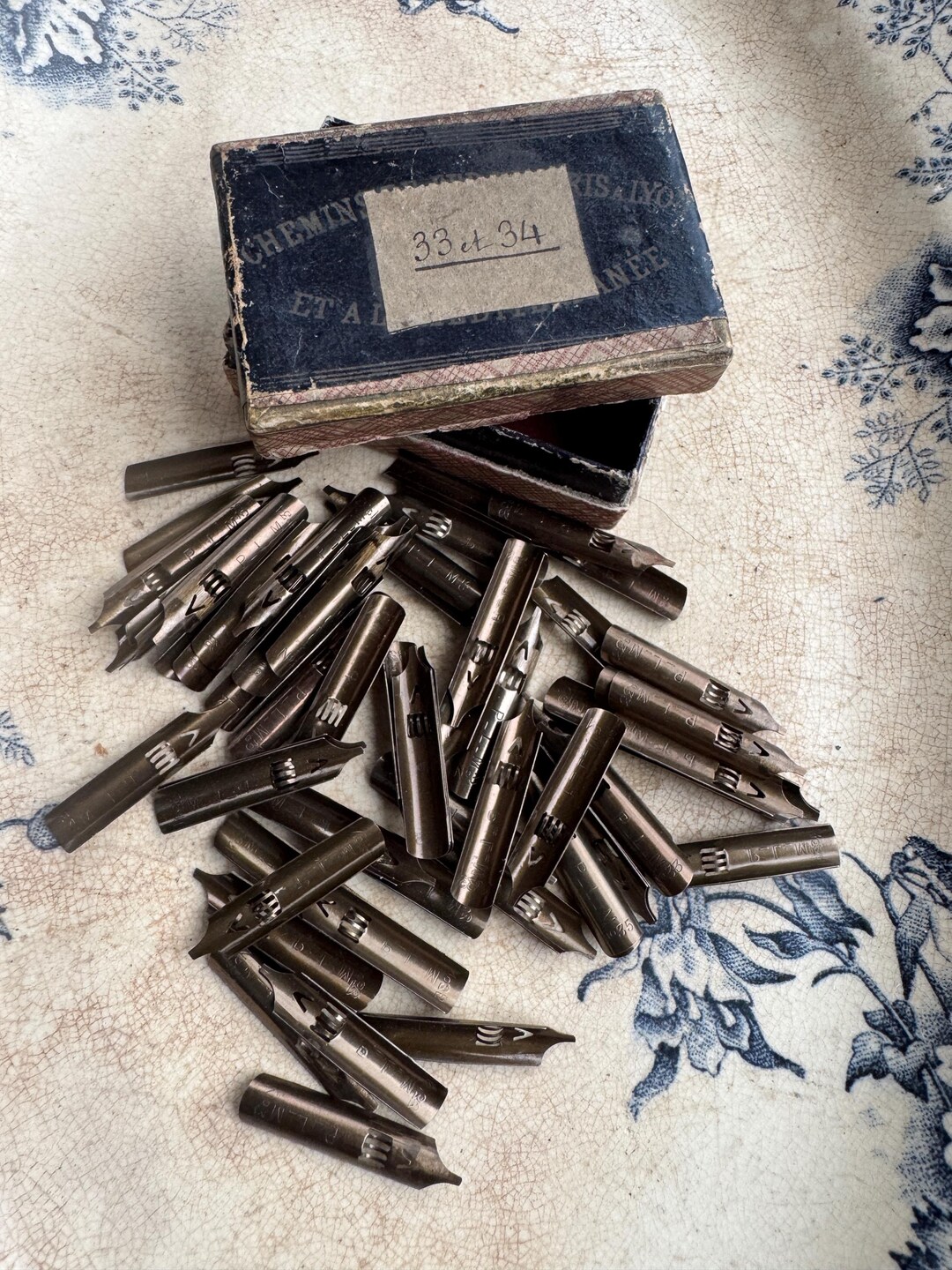 Vintage French Pen Nibs, Plumes Box, Vintage Calligraphy Writing Tools ...