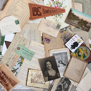 Huge Paper Ephemera Lot, Handwritten Pages, Post Cards, French Items ...