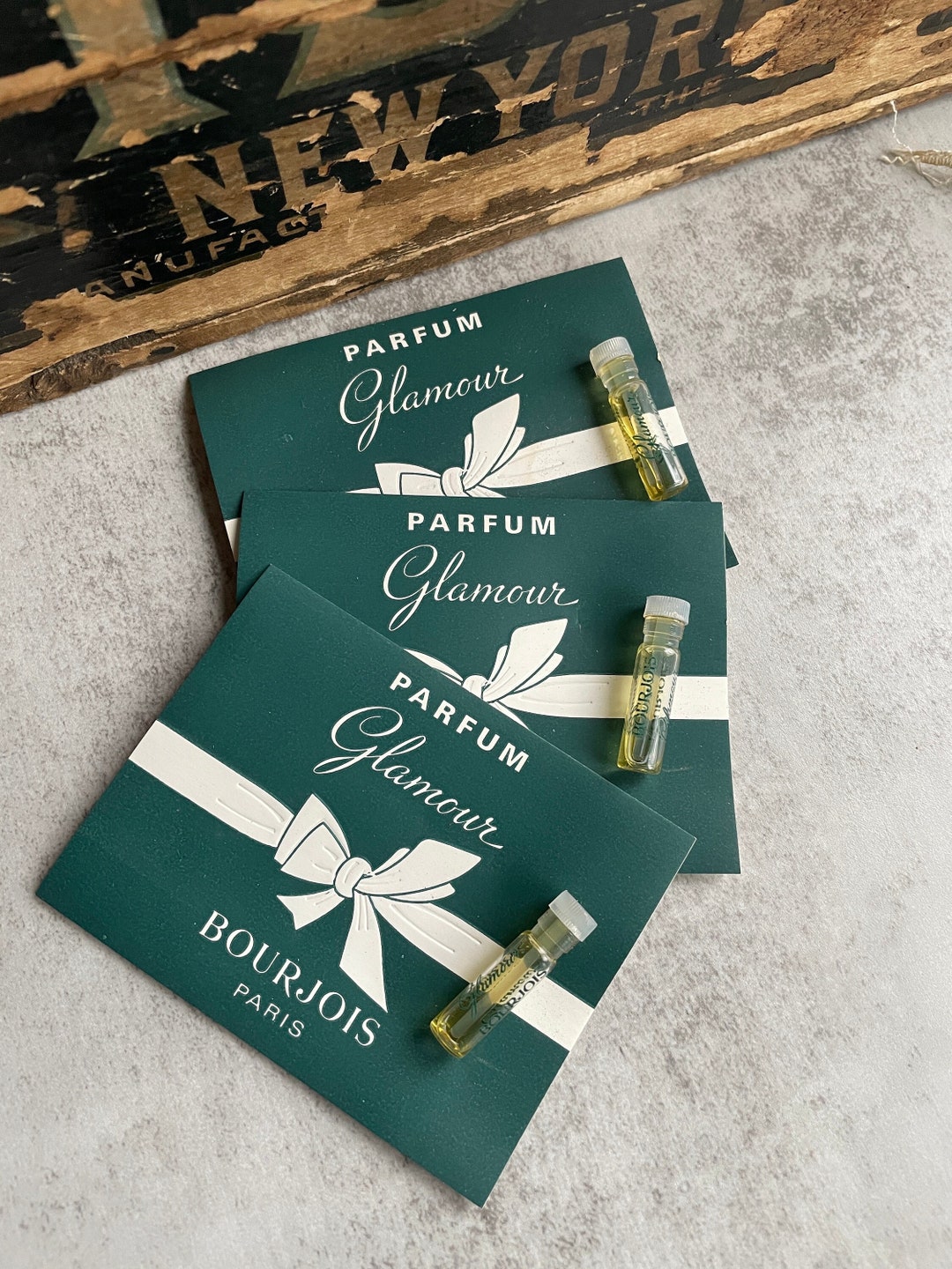 Vintage (3) French Perfume Sample Cards- Perfume Glamour Bourjois Paris ...