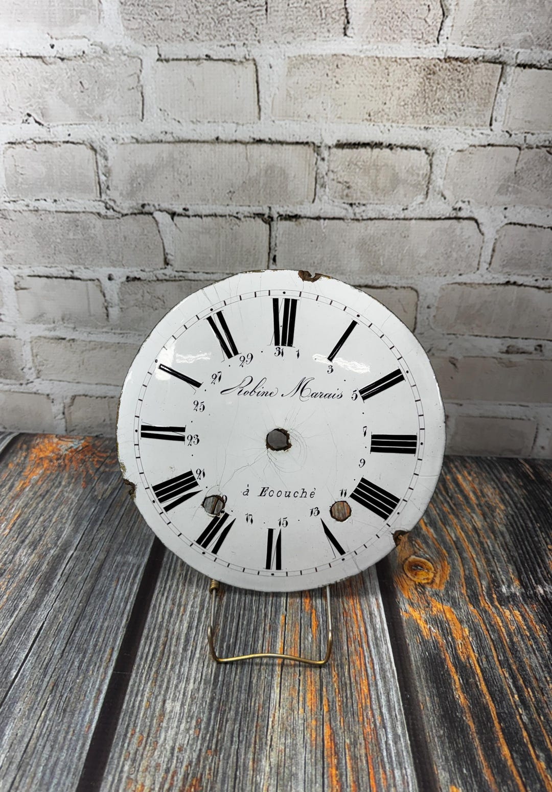 Antique French Enamel Clock Face- Steampunk Industrial Decor - Etsy