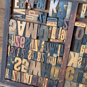 Vintage Printer's Tray With Blocks, Typeset Drawer Typography ...
