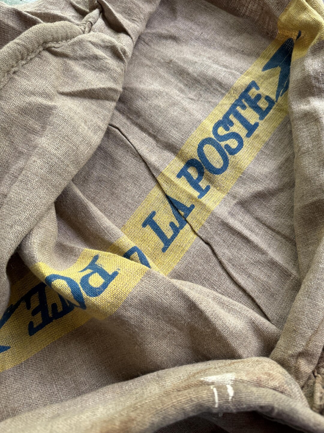 Vintage French Postal Sack Textile Fabric Heavy Linen La Poste Upcycle ...