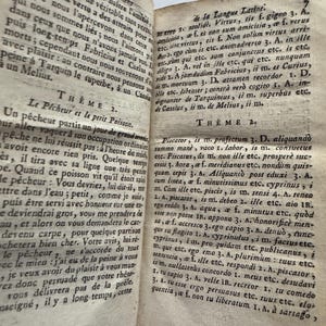 Antique French Book, Early 1800's, Leather Cover Textbook, Latin ...