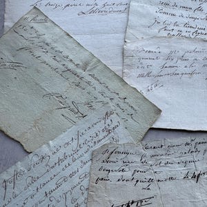 Antique French Handwritten Documents 12 Collection, Historical ...