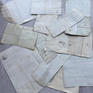 Antique French Handwritten Documents 12 Collection, Historical ...
