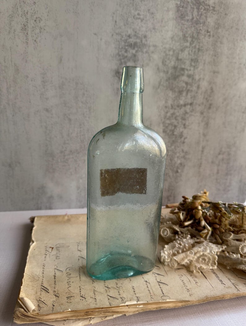 Antique Aqua Glass Bottle – Miracle Gro Hair Tonic Label - Etsy UK