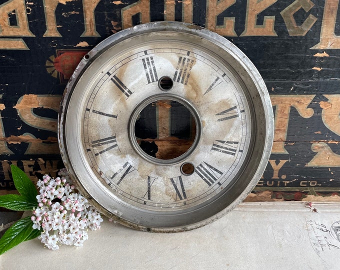 Clock Face With Roman Numerals Metal Typography Assemblage Supply ...