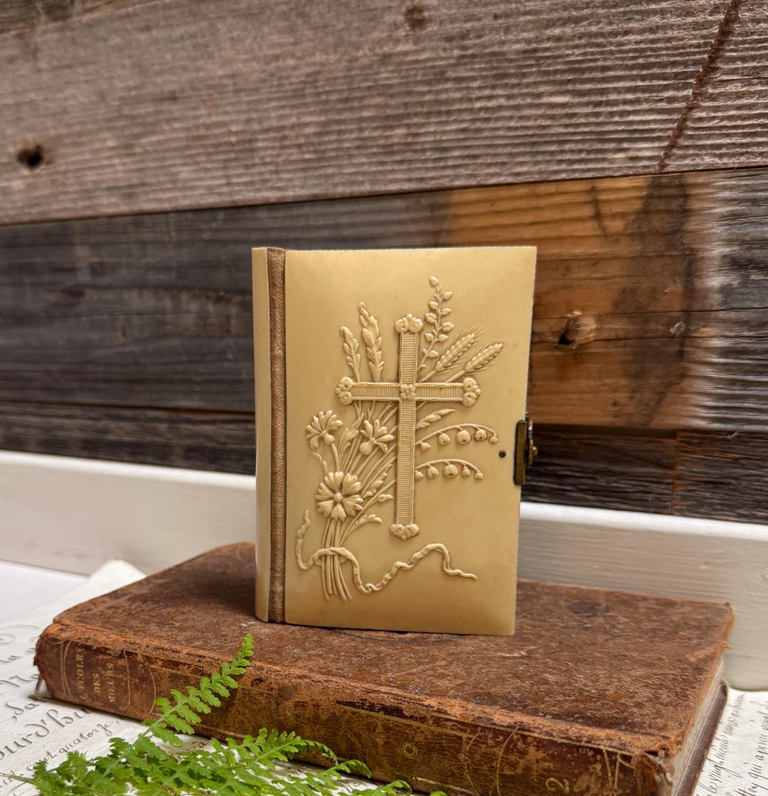 French Prayer Book With Celluloid Embossed Cover, Gilt Edges, Brass ...