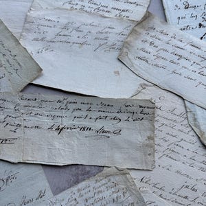 Antique French Handwritten Documents 12 Collection, Historical ...