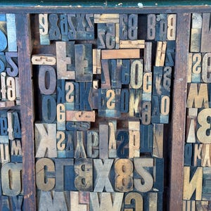 Vintage Printer's Tray With Blocks, Typeset Drawer Typography ...