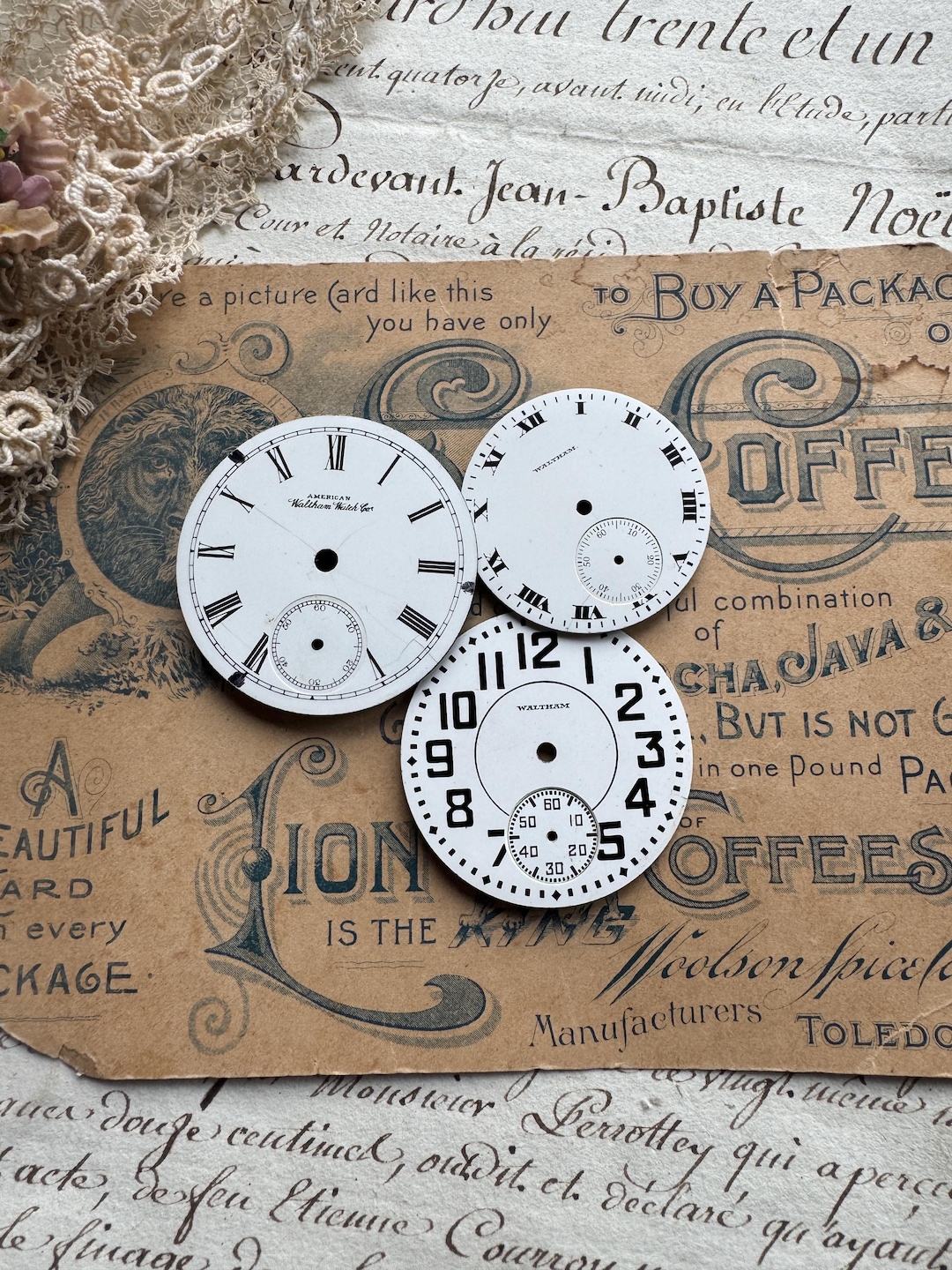 Vintage Porcelain Pocket Watch Faces, Black & White, Steampunk and ...