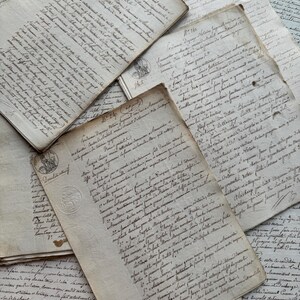 French Documents 1812 Papers (5) Antique Legal Papers With Seals ...