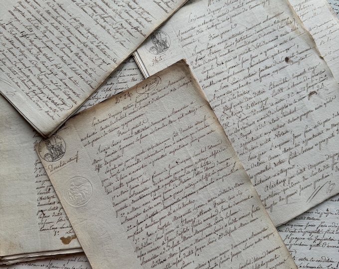 French Documents 1812 Papers (5) Antique Legal Papers With Seals ...