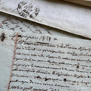 Antique Handwritten Papers, 1800's Calligraphy, Seals, Ephemera for ...