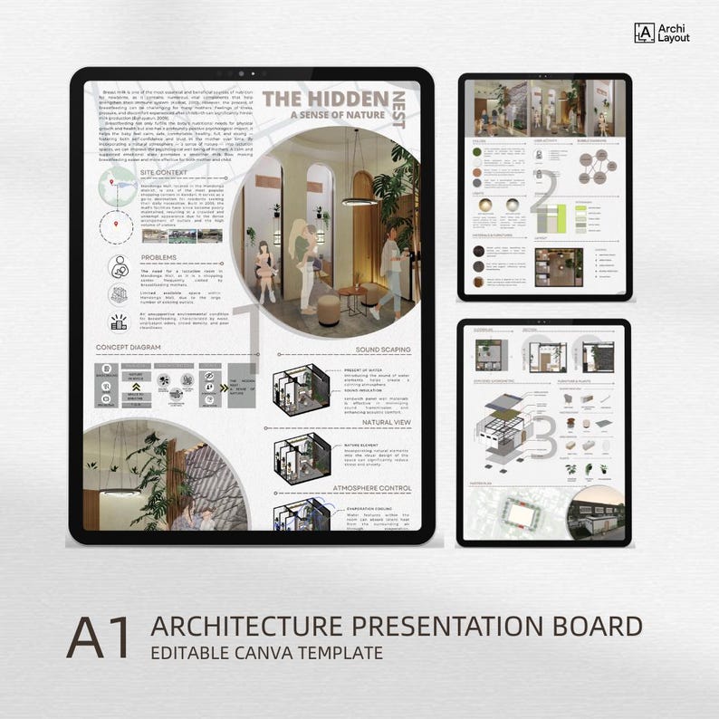 Architecture Board Template | Interior Design/competition Layout | A0 ...