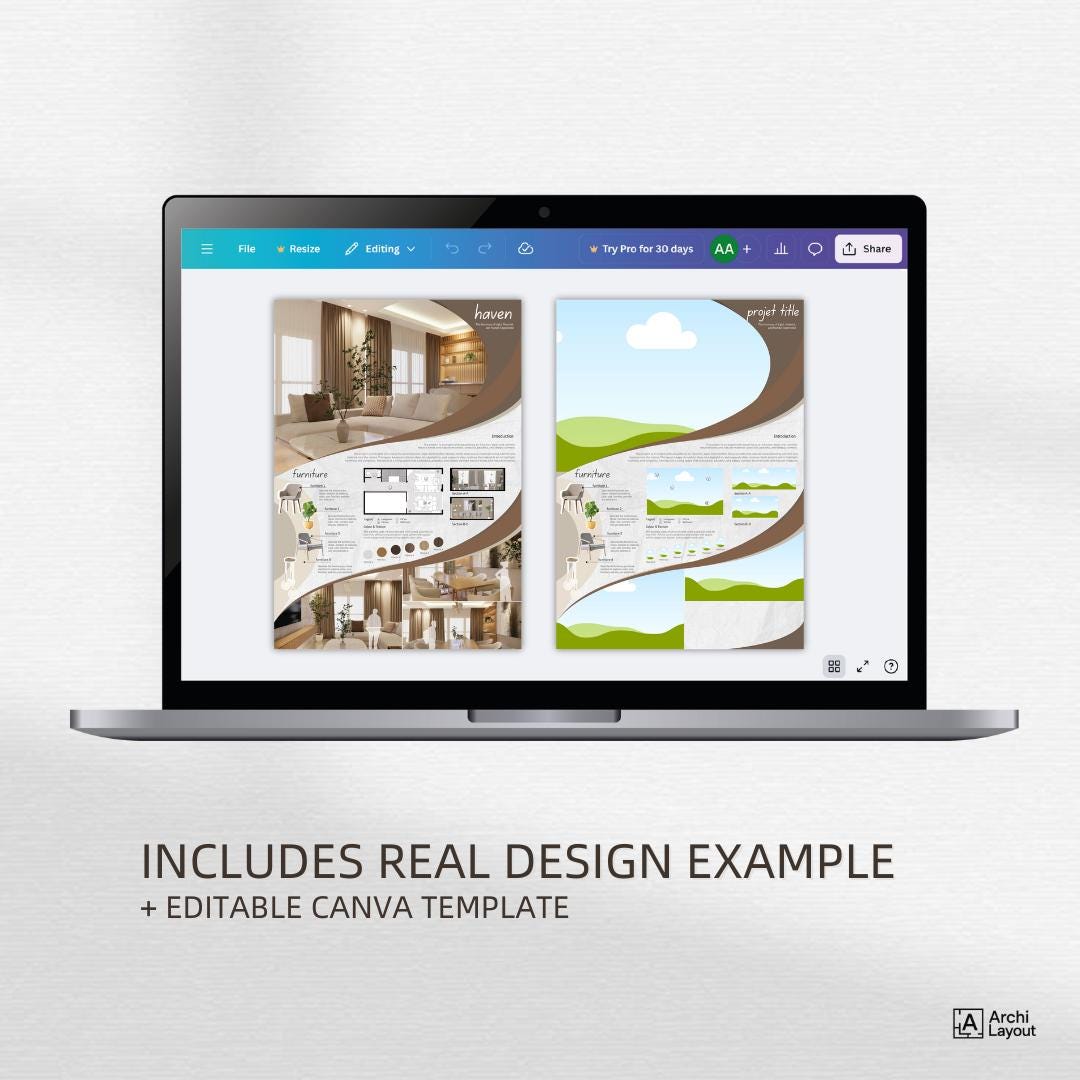 Interior Architecture Presentation Board Template | Interior Design ...