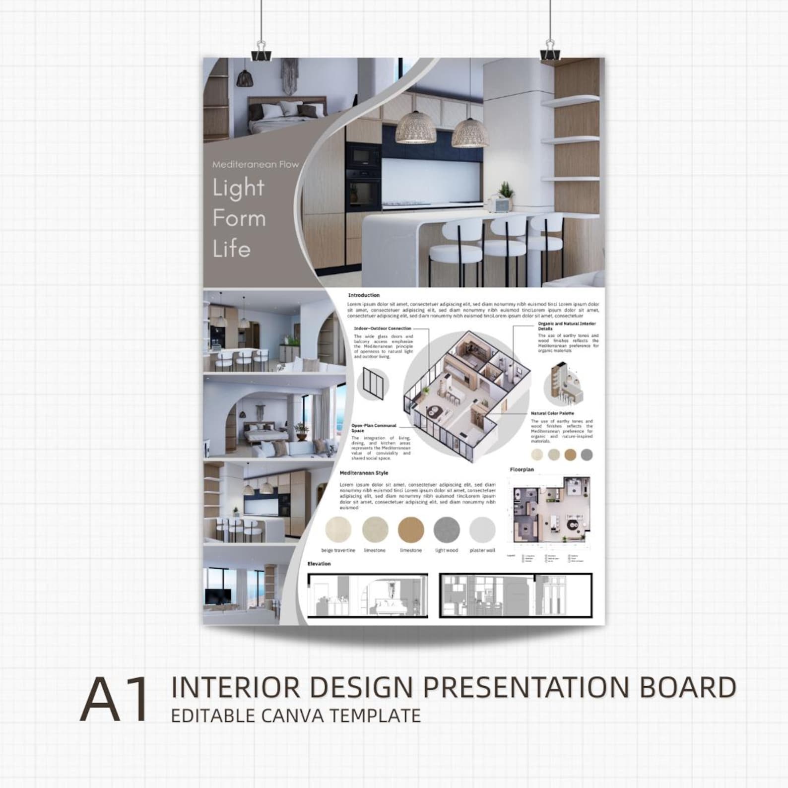 Interior Architecture Presentation Board Template | Interior Design ...