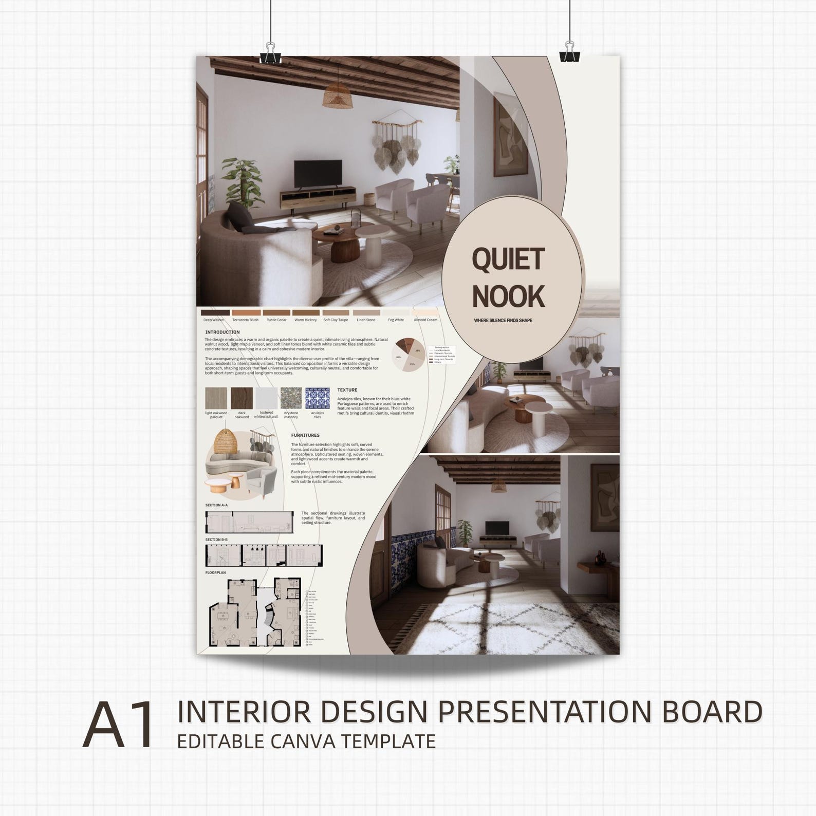 Interior Architecture Presentation Board Template | Interior Design ...