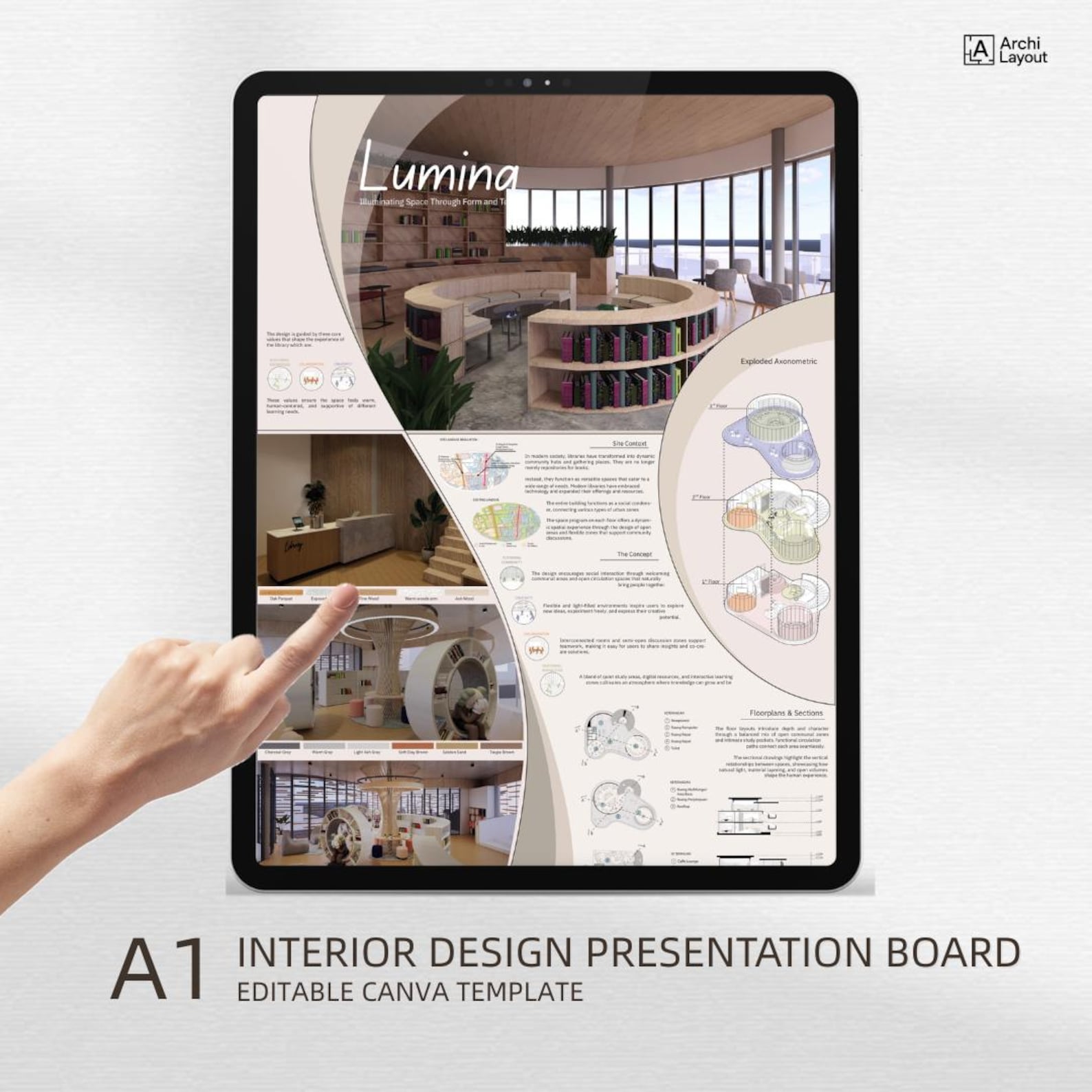 Interior Architecture Presentation Board Template | Interior Design ...