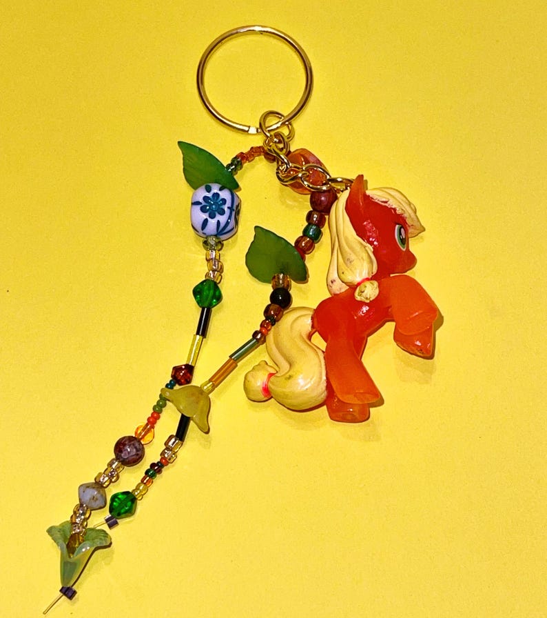 My Little Pony Beaded Applejack Toy Keychain - Etsy
