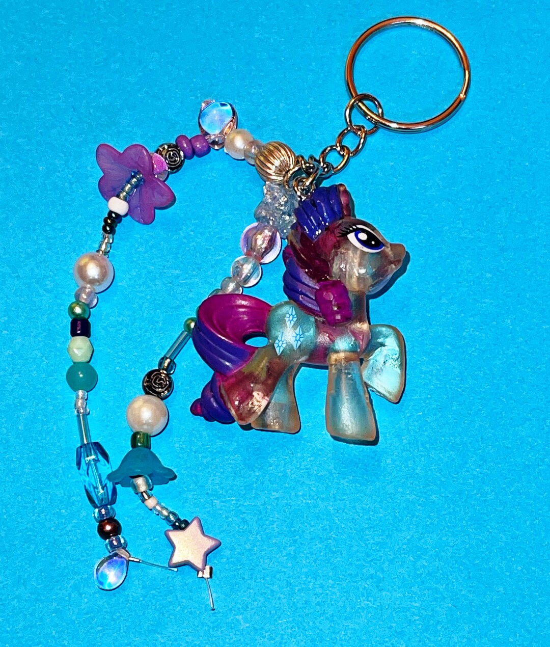 MLP Rarity Beaded Keychain - Etsy