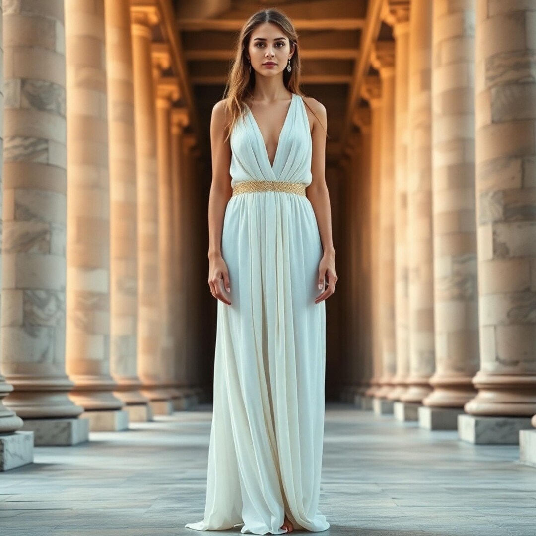 Greek Roman Goddess Dress, White Roman Toga for Women, Ancient Greek ...