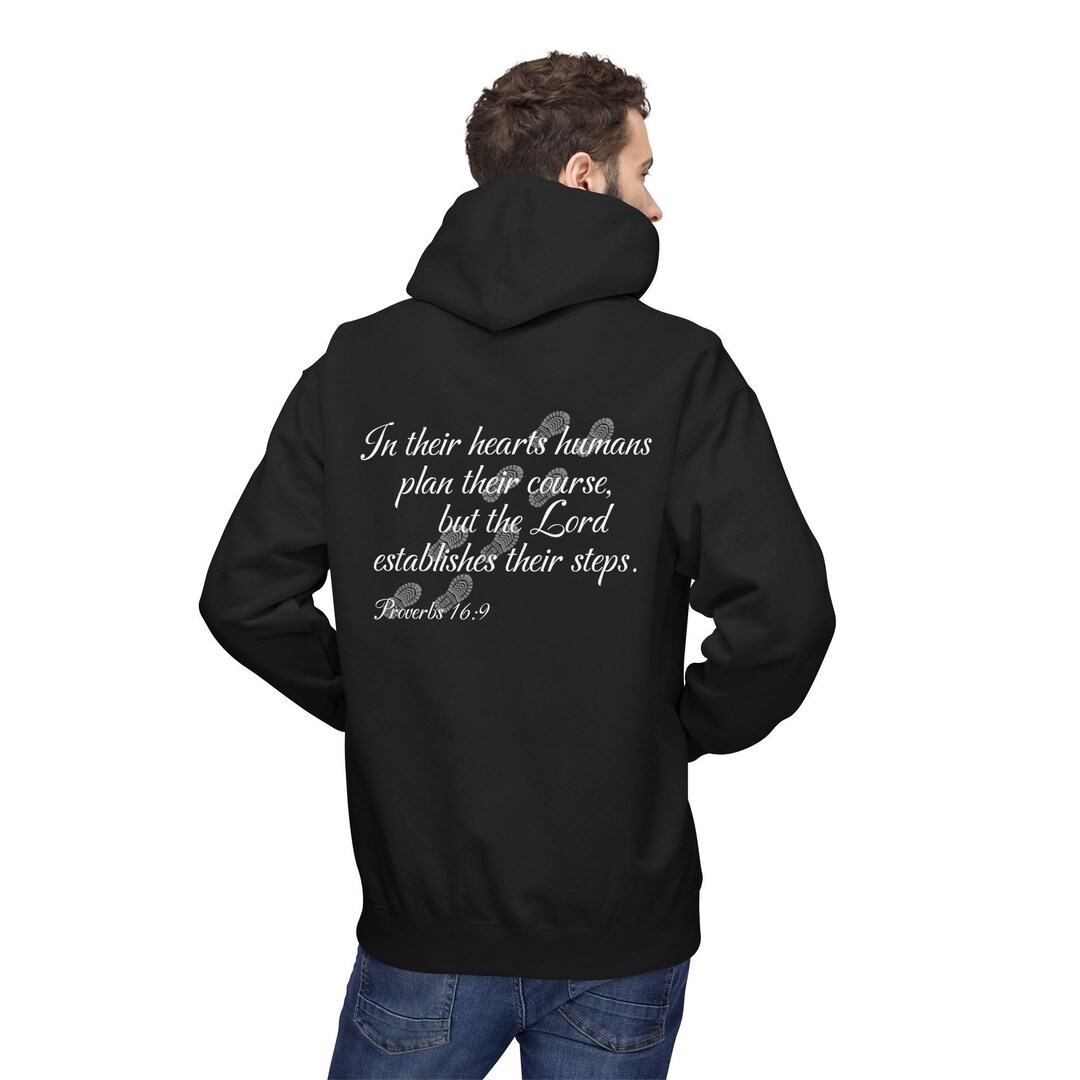 Proverbs 16:9 Bible & Barbell Fleece Hoodie | Cozy Faith-inspired ...