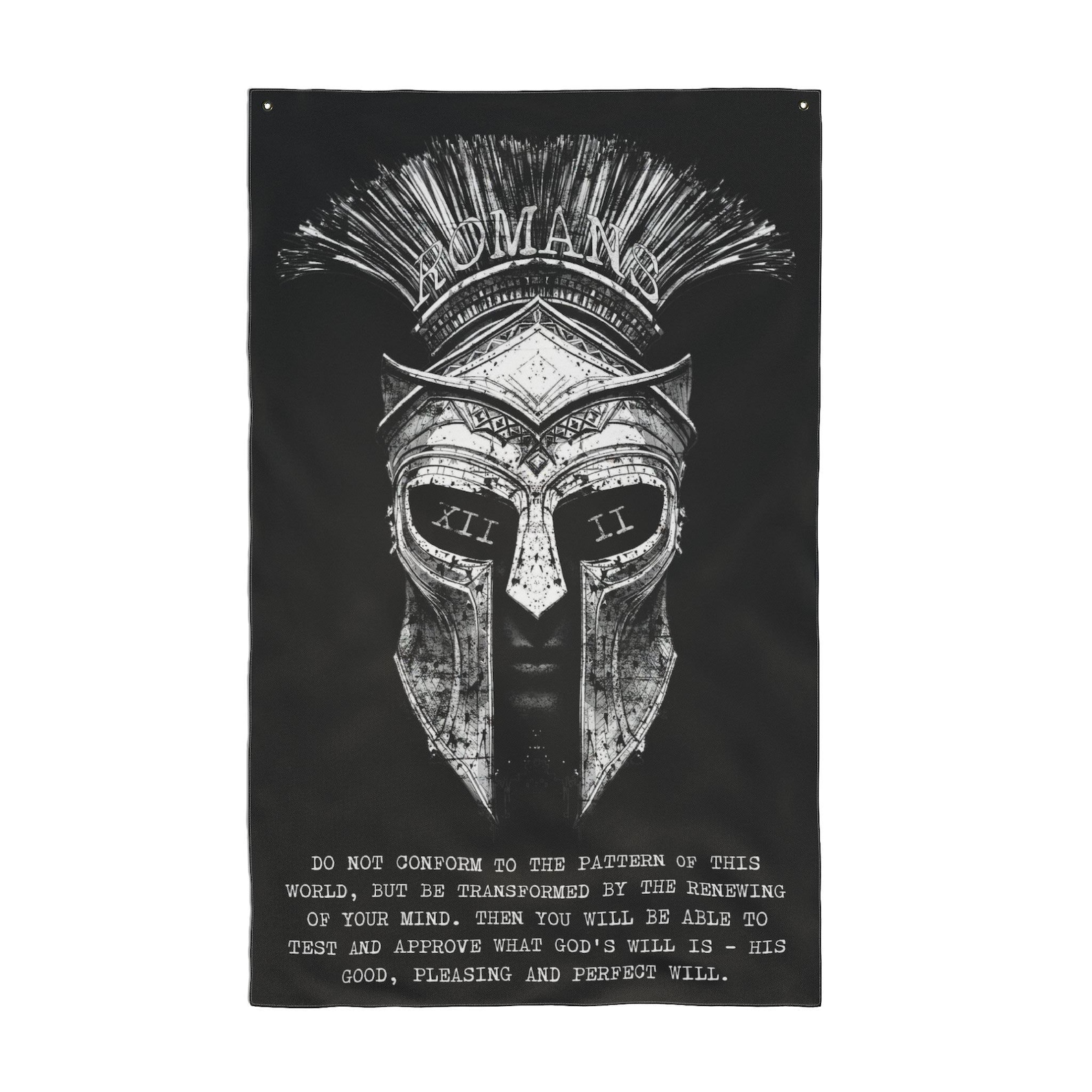 ROMANS 12:2 WARRIOR Flag | Inspirational Gym Banner - Standard 3ft X ...
