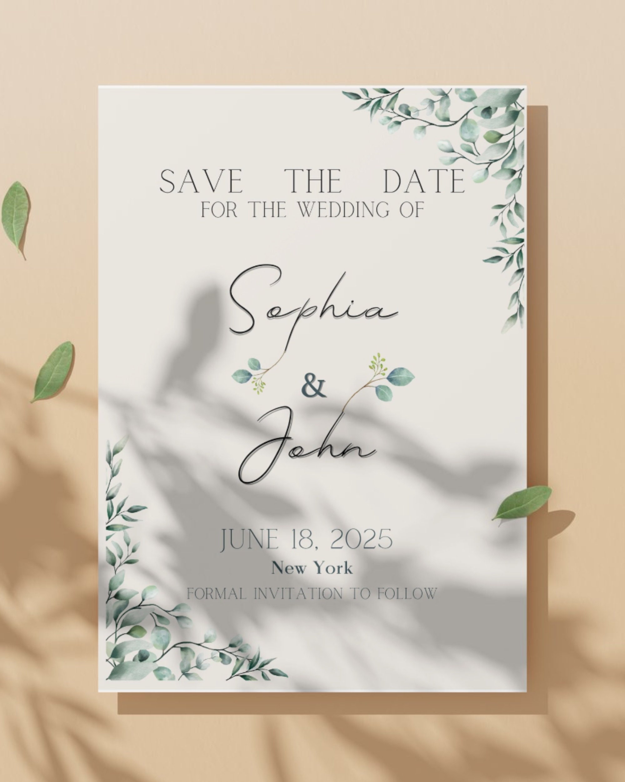 Personalized Save the Date Digital Print Card - Etsy