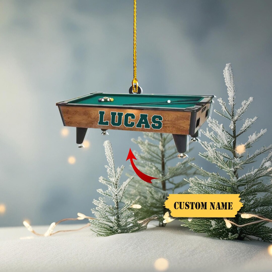 Personalized Name Billiards Ornament, Acrylic 2D Ornament, Christmas ...