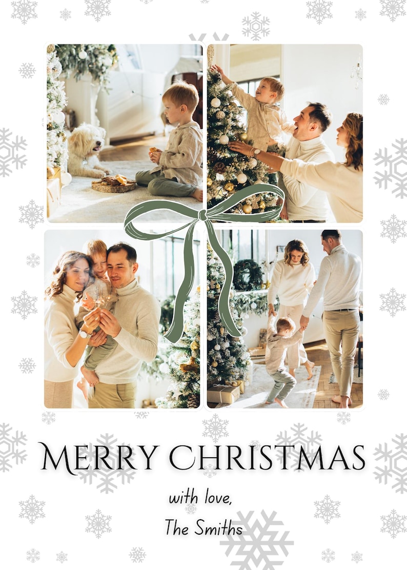 Editable Christmas Card Template - DIY Holiday Photo Card in Canva ...