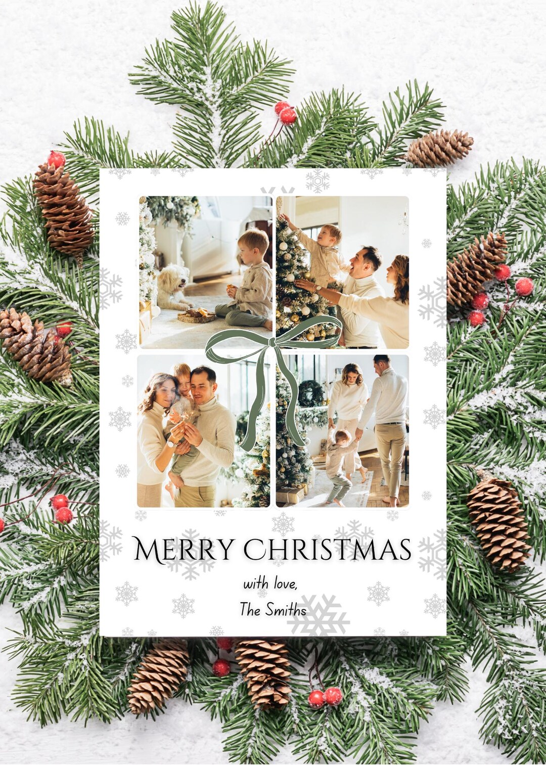 Editable Christmas Card Template - DIY Holiday Photo Card in Canva ...