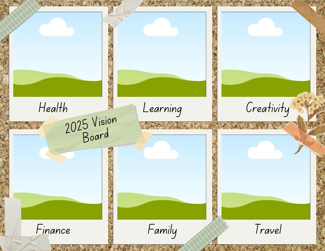 Digital Vision Board Template | Editable Canva Digital Download ...