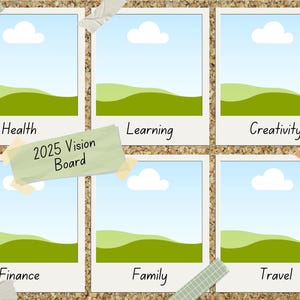 Digital Vision Board Template | Editable Canva Digital Download ...