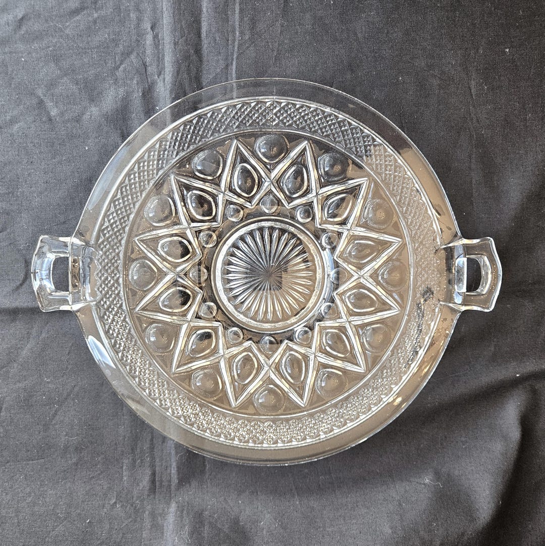 Imperial Cape Cod 2-handled Cake Plate, Sandwich or Torte Clear Glass ...