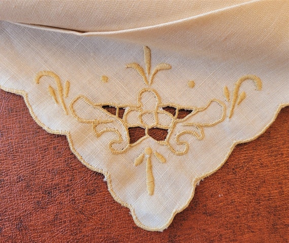 6 Cutwork Embroidery Luncheon or Tea Napkins 13.5 Beige - Etsy
