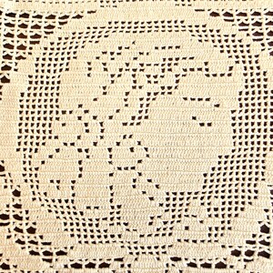 Woman's Profile Filet Crochet Panel, Antimacassar, or Tea Tray Cloth ...