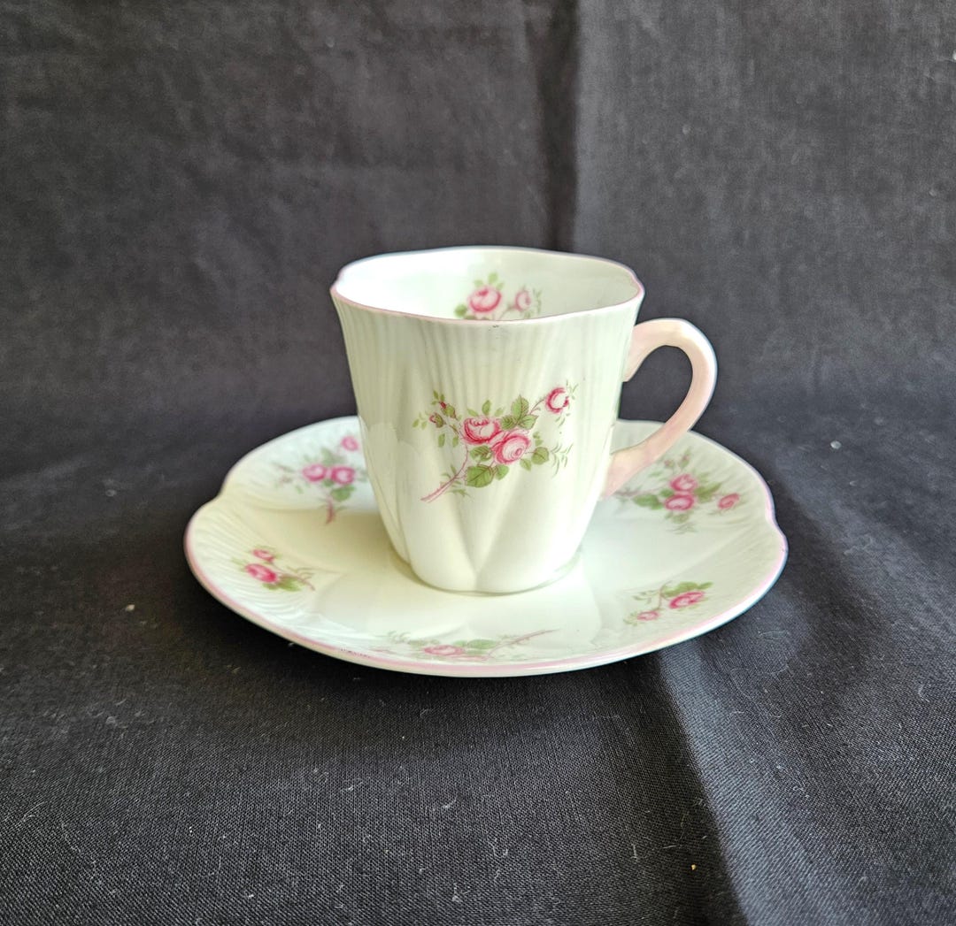 Shelley Fine Bone China Bridal Rose Demitasse Cup and Saucer, Dainty ...