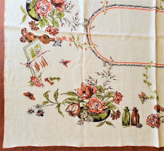Magnolias & Carnations Tablecloth Home Beautiful Creations by - Etsy